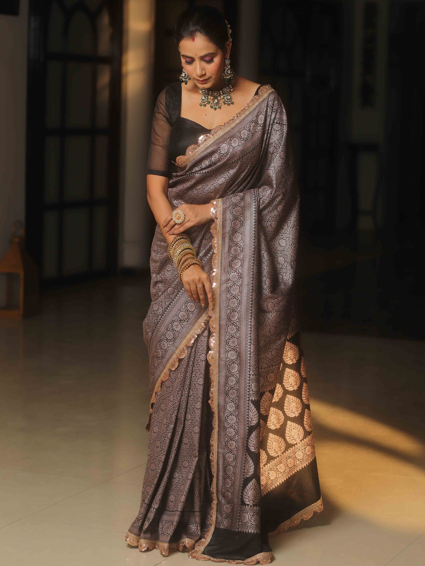 Buy Latest Black Sarees Online