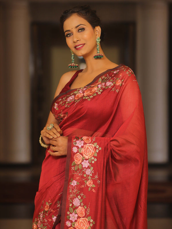 Buy Maroon Colour Sarees Online at Best Price
