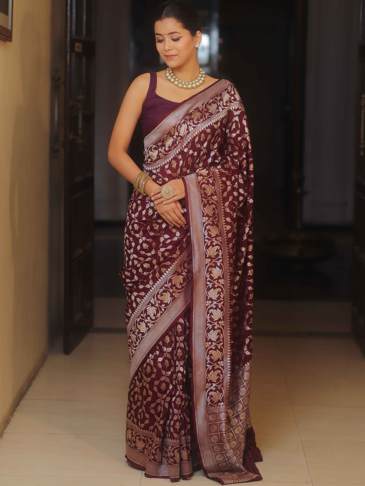 Buy Maroon Colour Sarees Online at Best Price