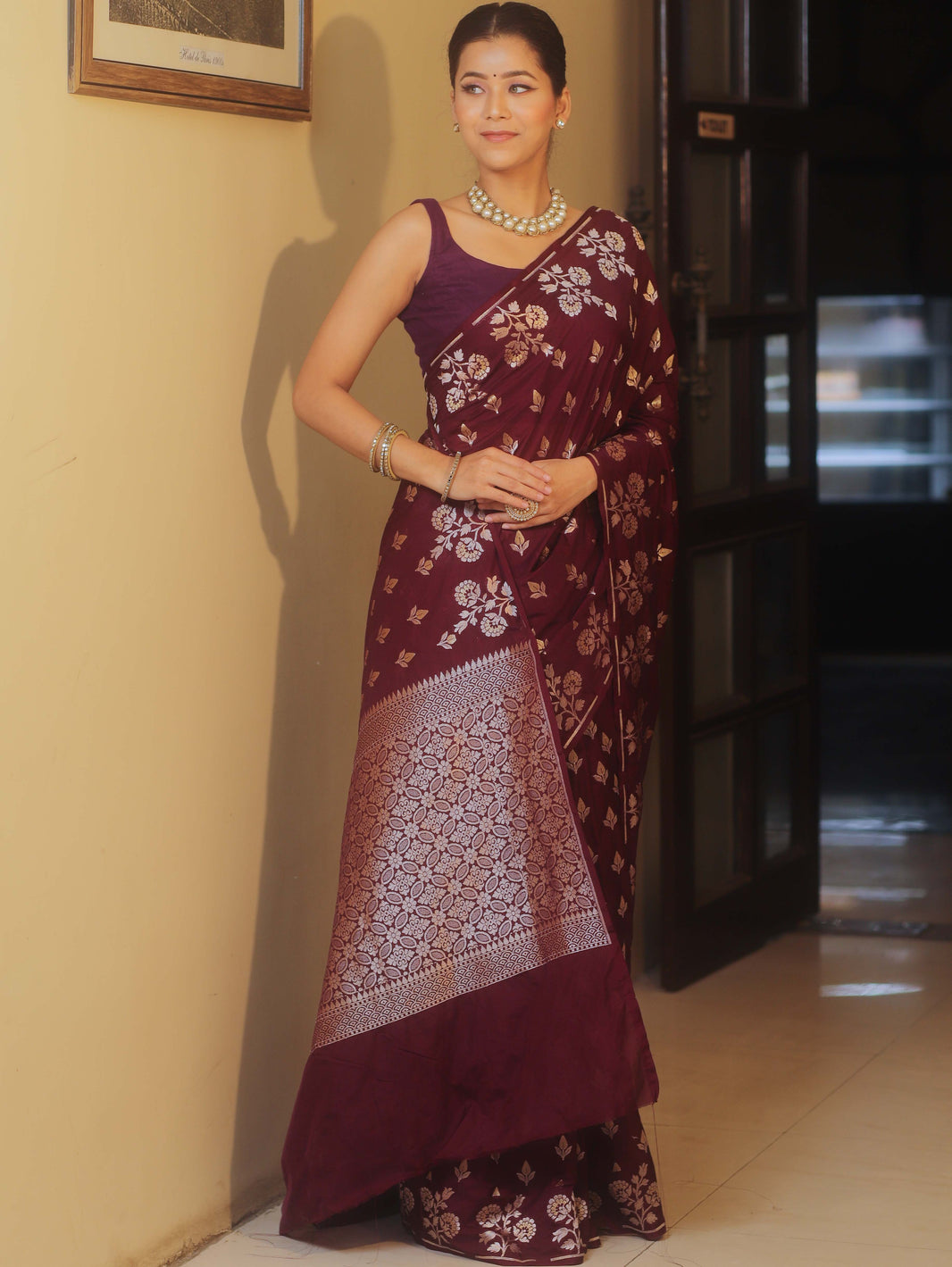 Buy Maroon Colour Sarees Online at Best Price