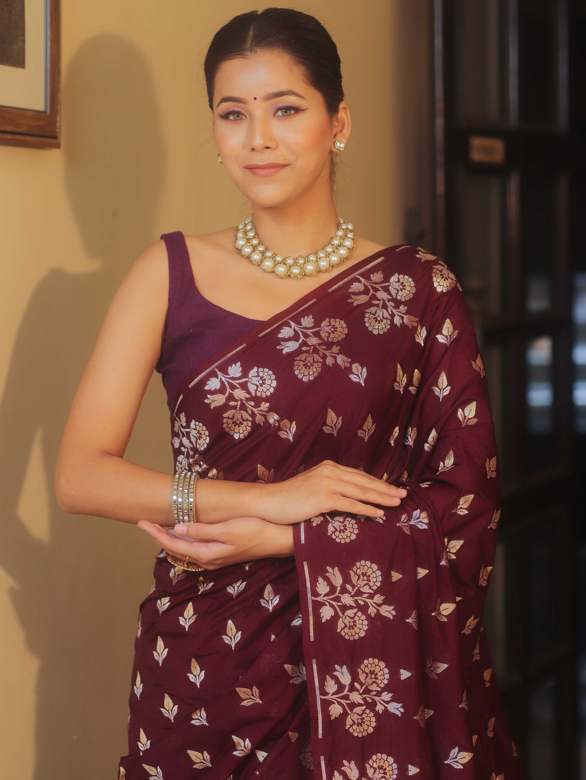 Buy Maroon Colour Sarees Online at Best Price