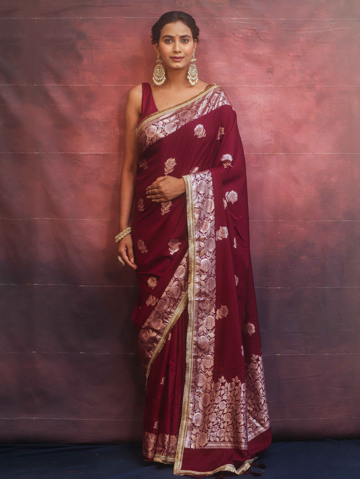 Buy Maroon Colour Sarees Online at Best Price